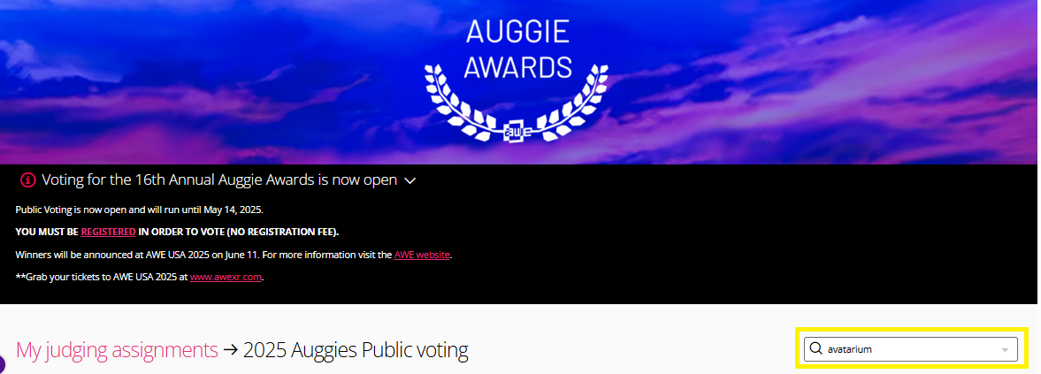 世界最大のXRイベント「AWE USA 2025」で実施される「AUGGIE AWARDS 2025」にて、AVATARIUM Portableをエントリーいたしました！ | 株式会社 ...