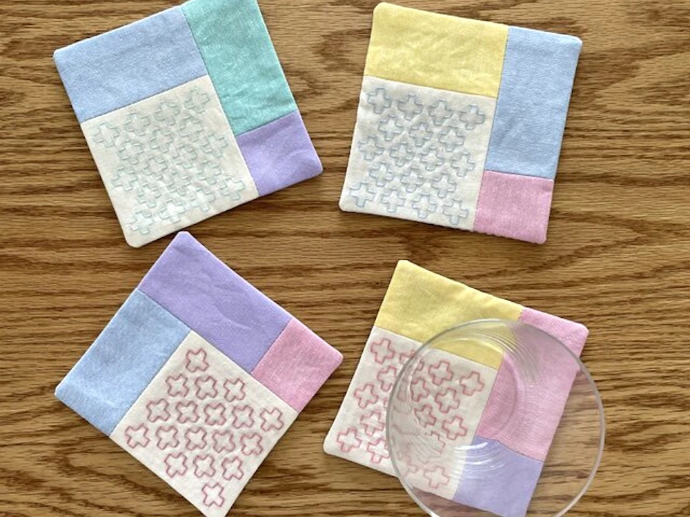 うららかな春の日に。色とりどりの春の刺し子 | iichi 日々の暮らしを心地よくするハンドメイドやアンティークのマーケットプレイス