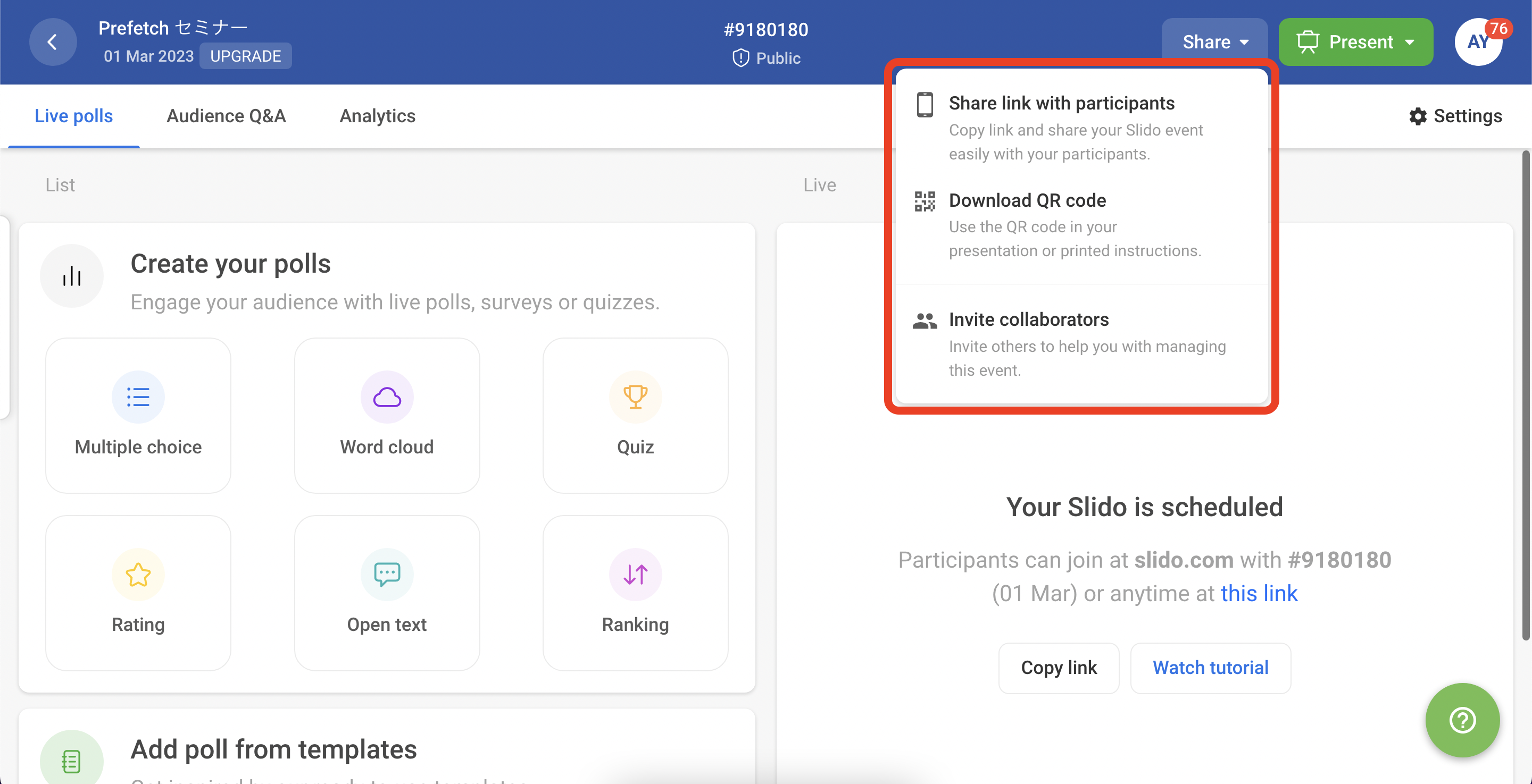 「Slido」の使い方を覚えて、会議やセミナーの質疑応答を活性化させよう