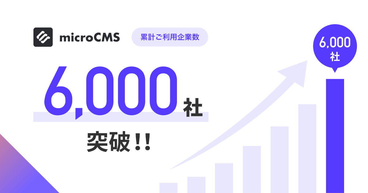 『microCMS』累計ご利用企業数が6,000社を突破、microCMS Online Meetup 2023も開催予定｜株式会社microCMS