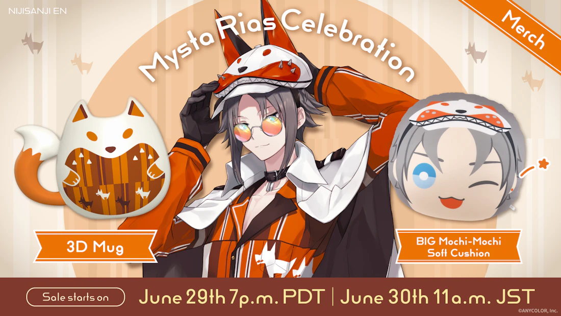 NIJISANJI EN announces “Mysta Rias Celebration” merchandise | NIJISANJI