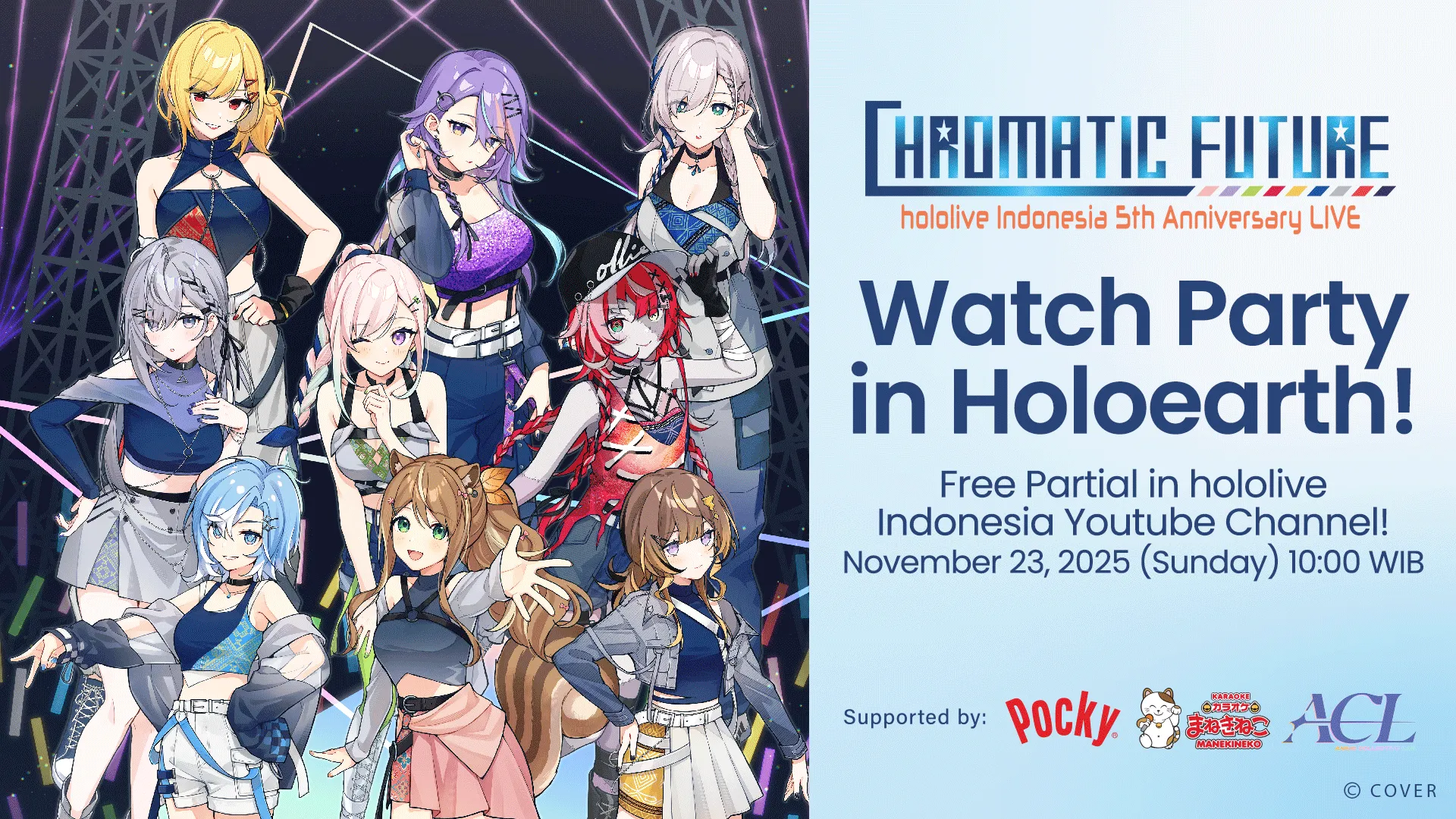 “hololive Indonesia 5th Anniversary LIVE Chromatic Future” Watch Party ...