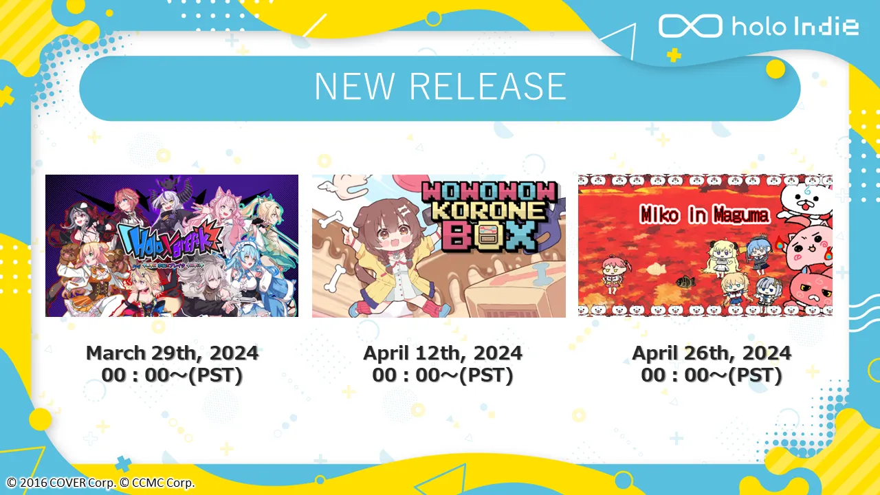 COVER Corporation Announces Three New Titles Under holo Indie | COVER Corp.