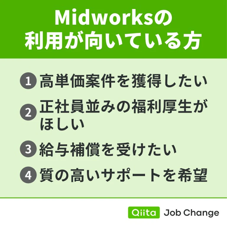 Midworksの評判・口コミは？口コミからわかるメリットや利用方法も解説 | Qiita Job Change
