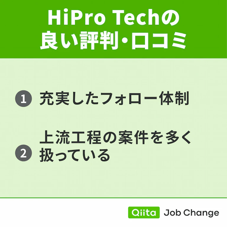 HiPro Tech（ハイプロテック）の評判・口コミは？案件の特徴や利用の流れを解説 | Qiita Job Change