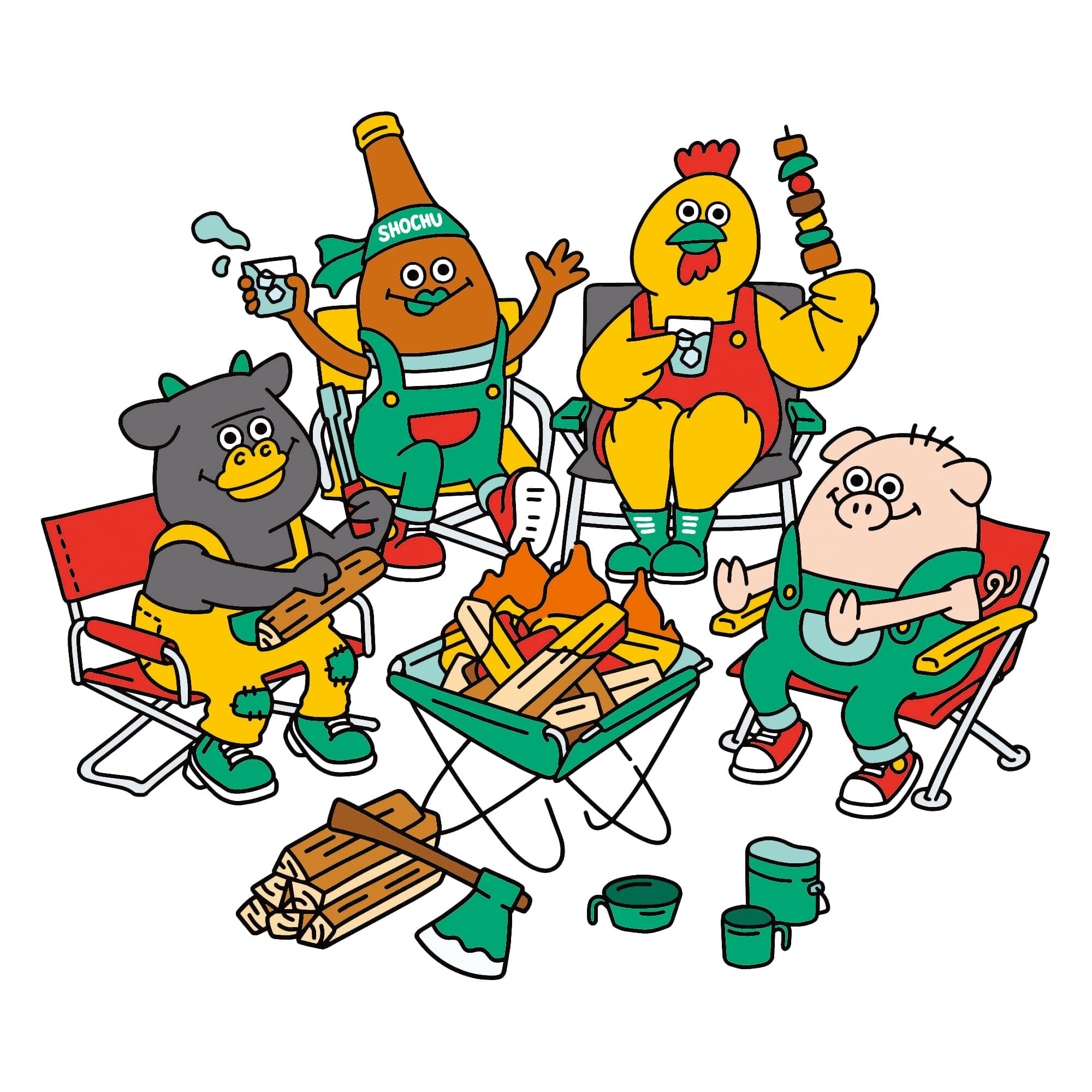 都城市PRイベント「SHOCHU CAMP」イラスト | 制作実績 | 合同会社KAMENOCO