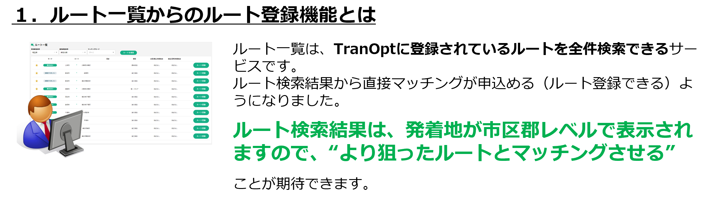 TranOpt |共同輸送マッチングで飛躍的な物流の効率化を実現