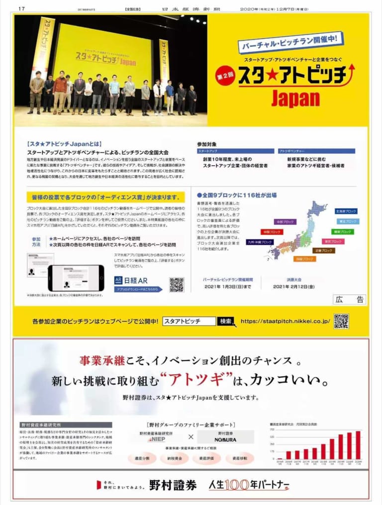当社代表が日本経済新聞社主催の「スタ★アトピッチJapan」ピッチコンテストに出場しています。｜ニュース｜株式会社HANDICAP CLOUD