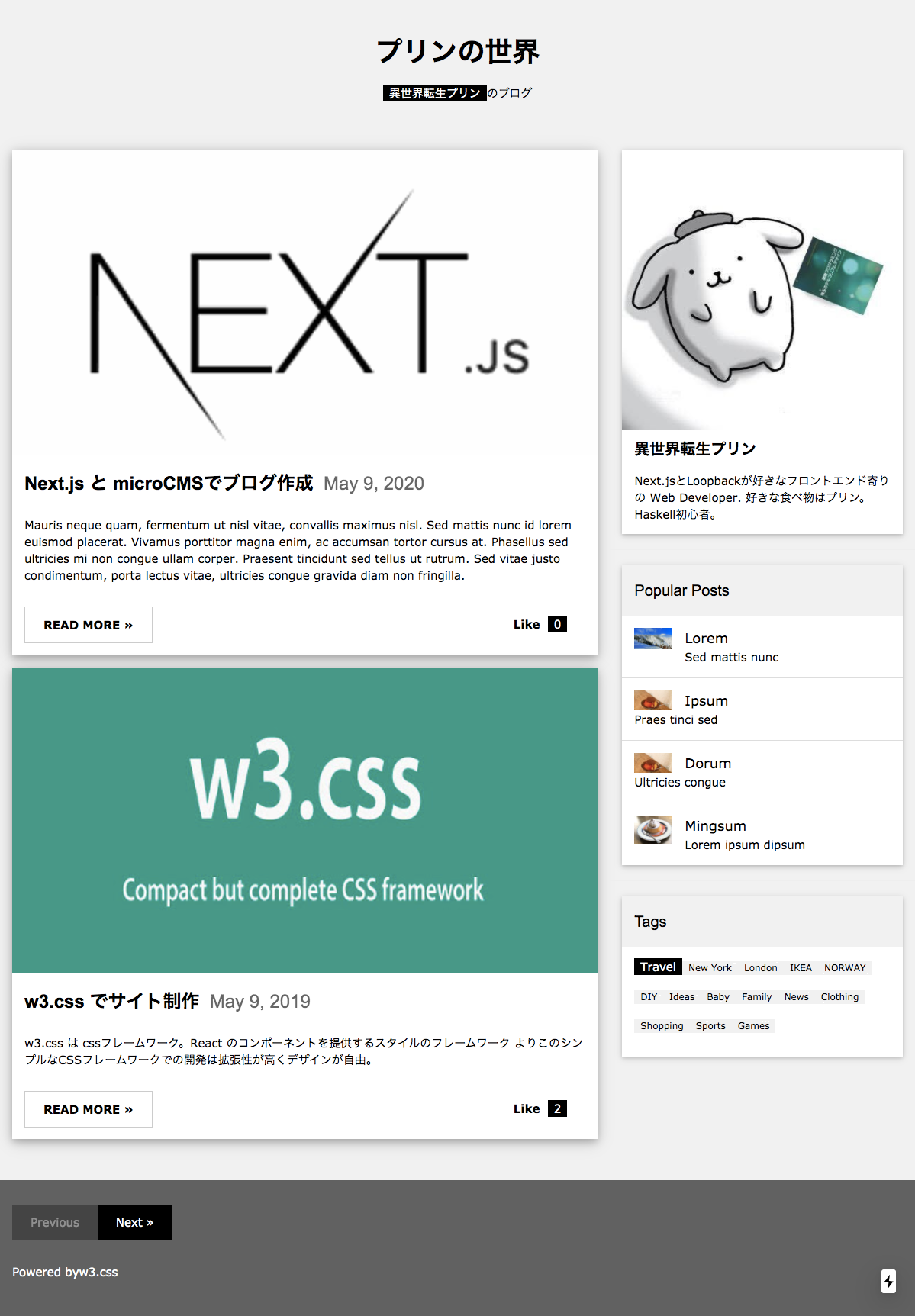 GitHub - maconaco/blog-template: Next.js blog template based on w3.css ...